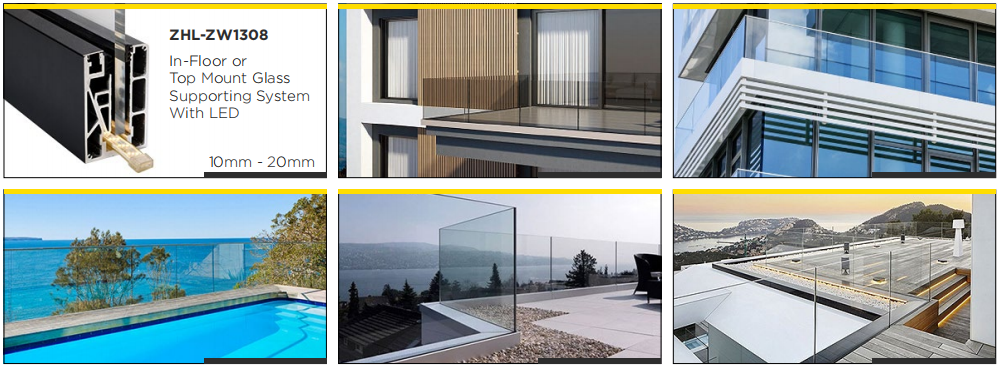 Aluminium Extrusion Frameless Glass Railing Pabrik Profil Aluminium ...
